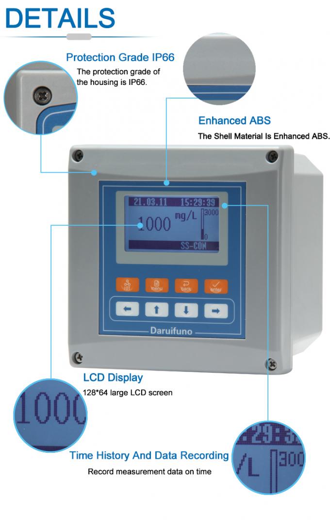Online 100～240VAC Suspended Solids Controller For Wastewater Treatment ...