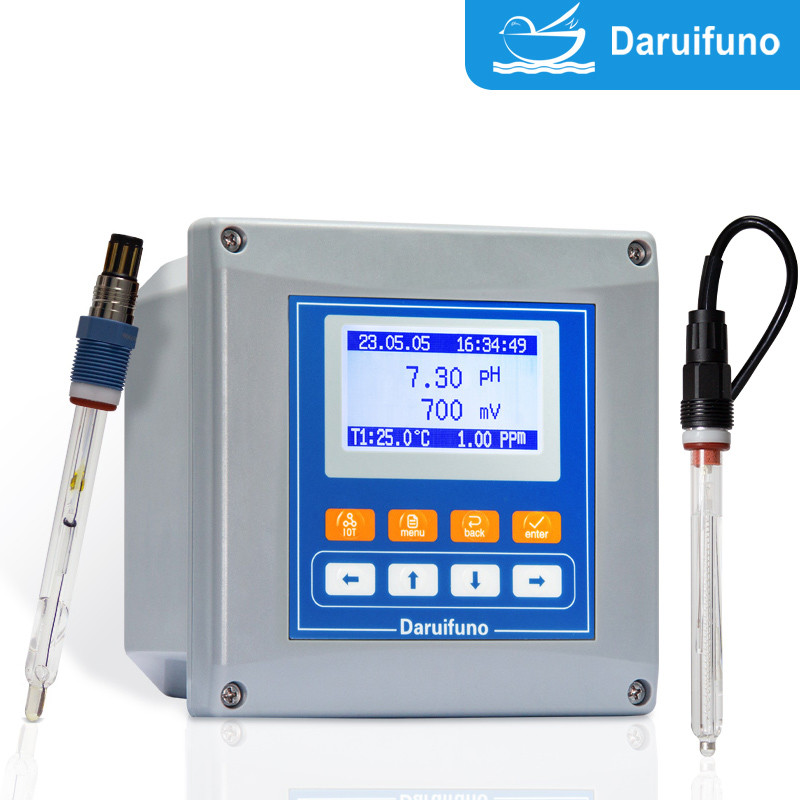 Dule Channels Analog PH And ORP Controller With RS485 And Two Relays Water Treatment